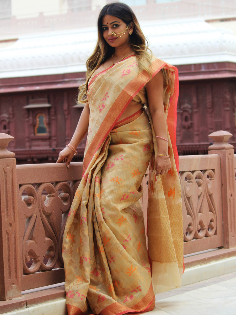 Megha Rathod In Kota Doria Saree. Available In 3 Colours. – Indiehues