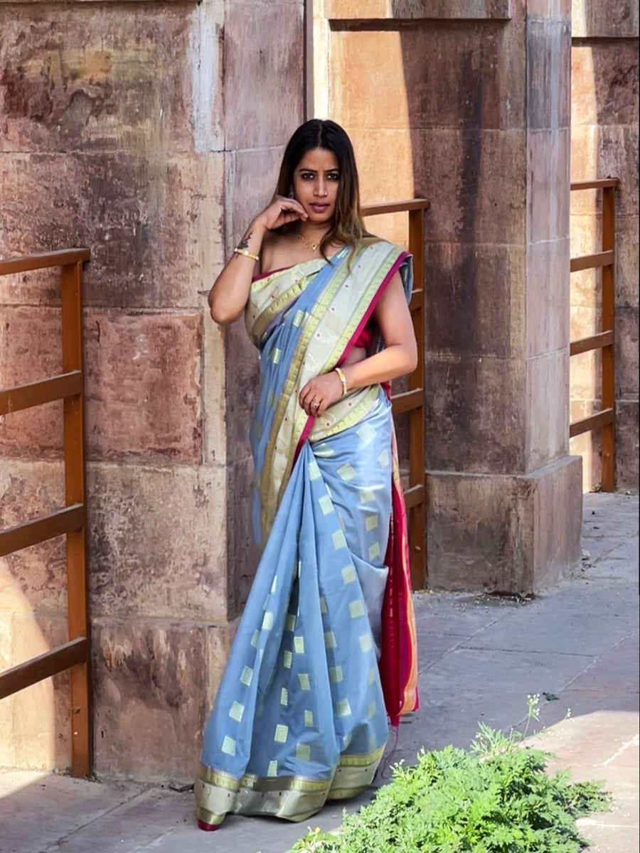 Megha Rathod In Chanderi Cotton Silk Golden Zari Designer Sari. Availa ...